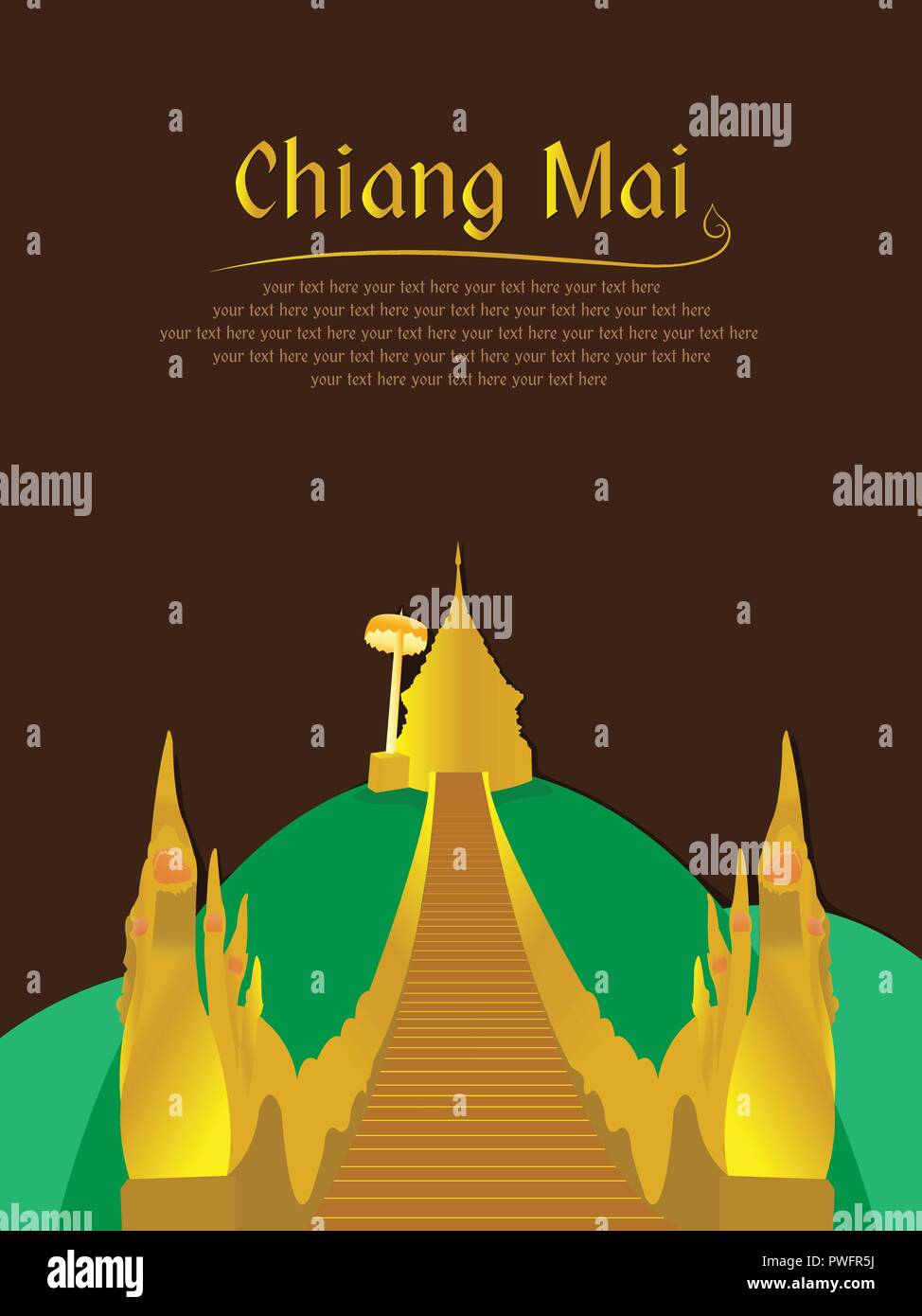 Thai temple beautiful sky Stock Vector Images - Alamy