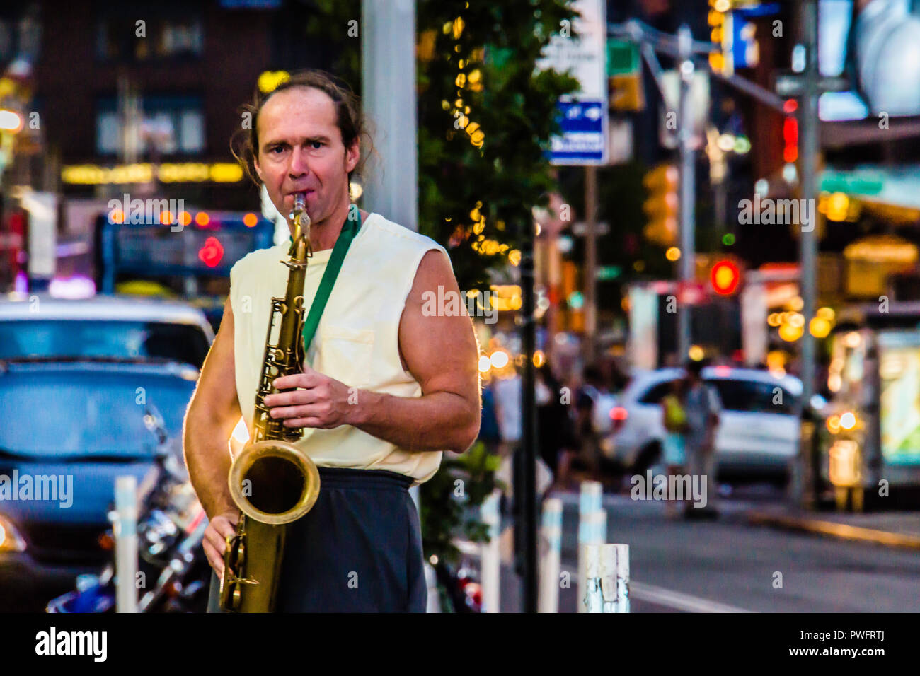 Musician Times Square Theater District Manhattan New York, New York ...