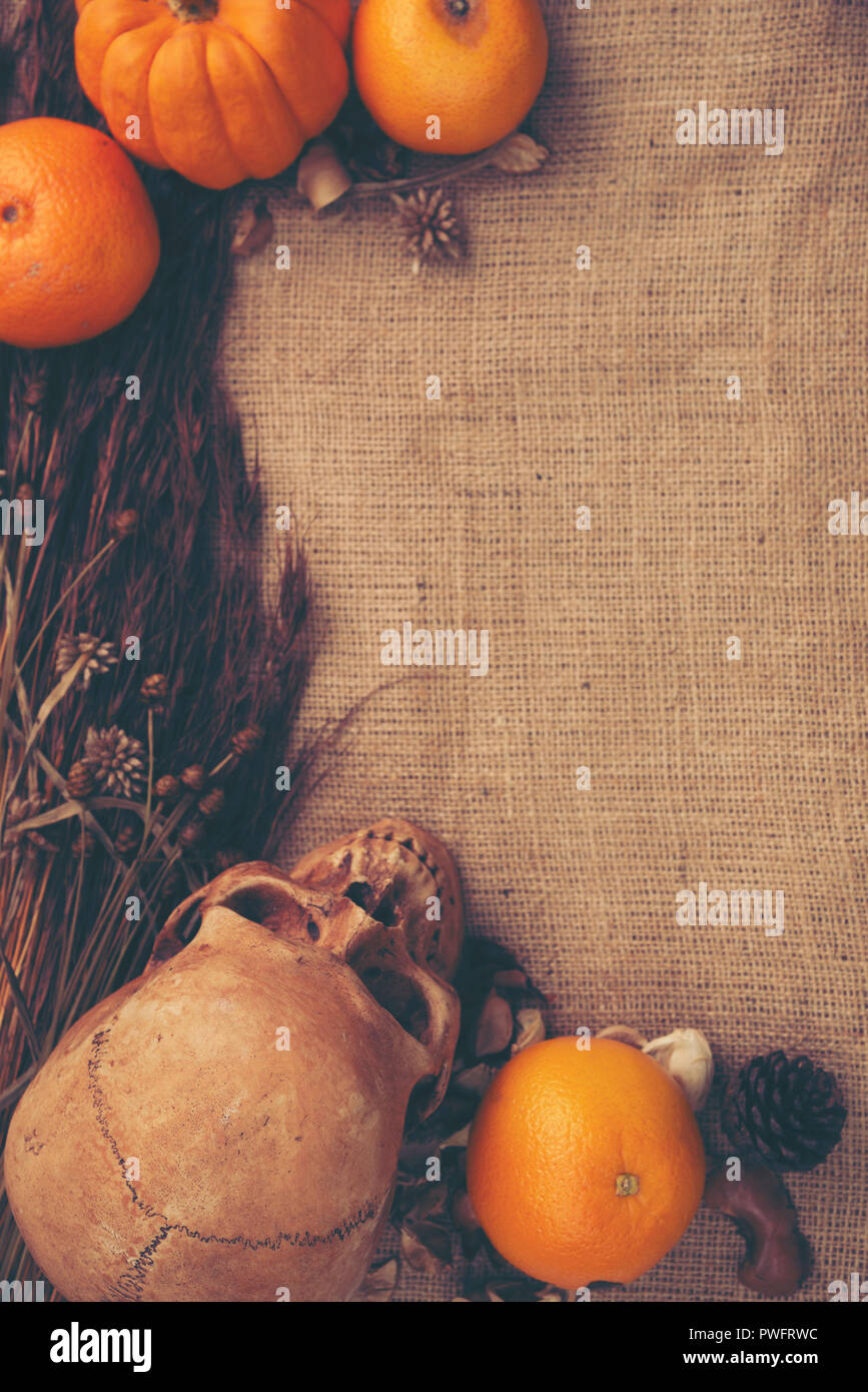 Halloween concept background, vintage filter tone, dark mode Stock ...