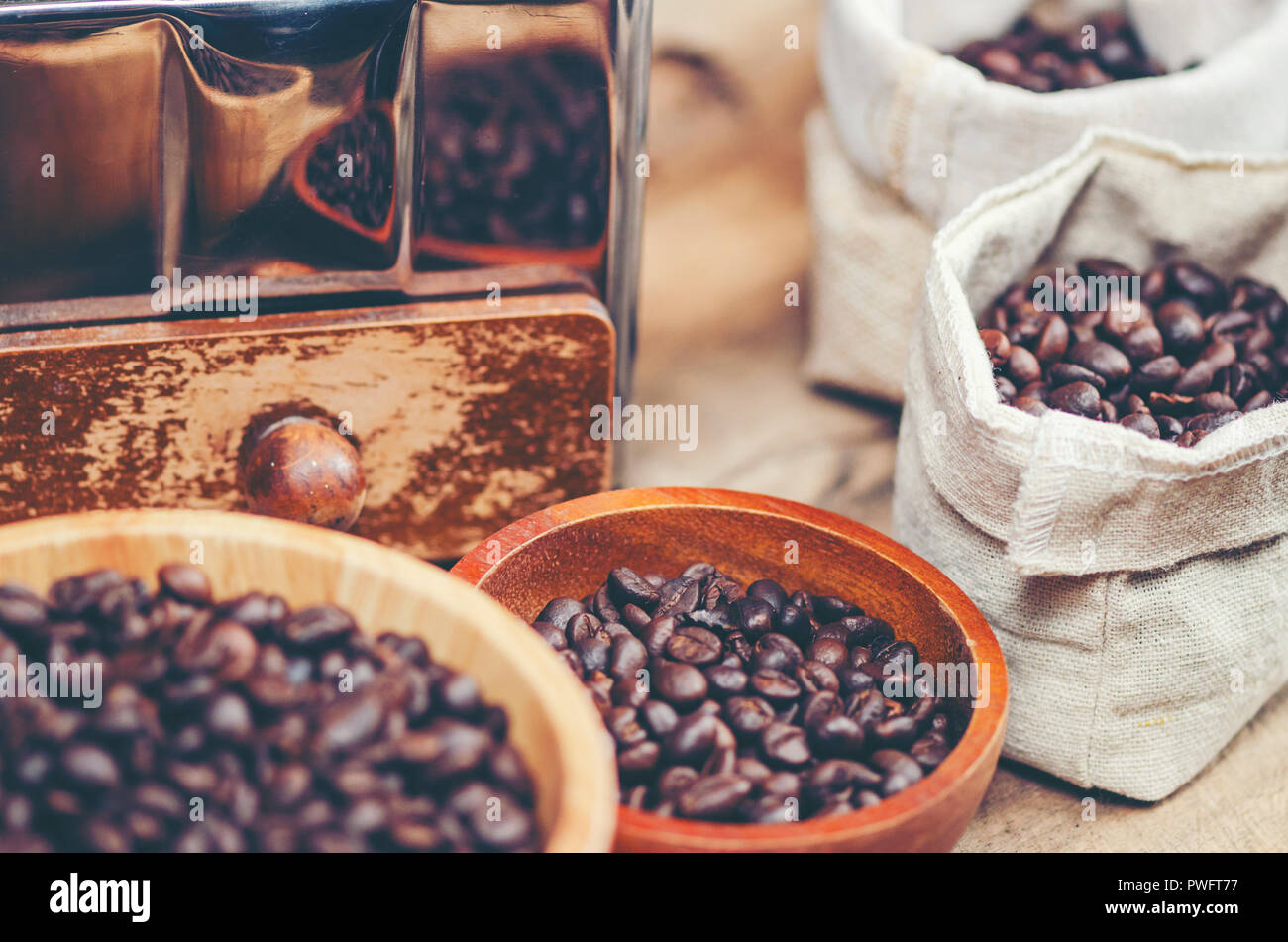 vintage coffee tools Stock Photo - Alamy