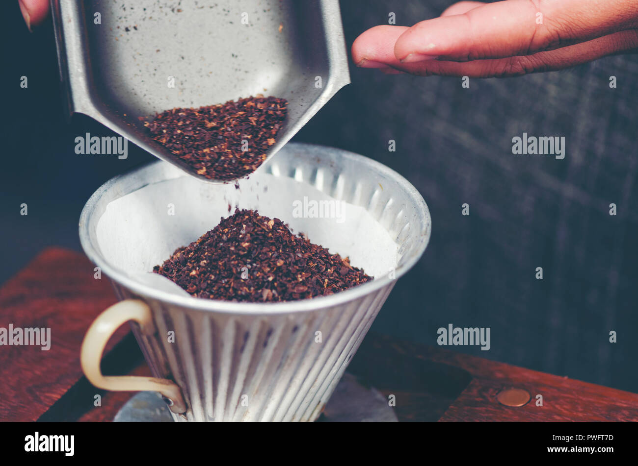 vintage coffee tools Stock Photo - Alamy