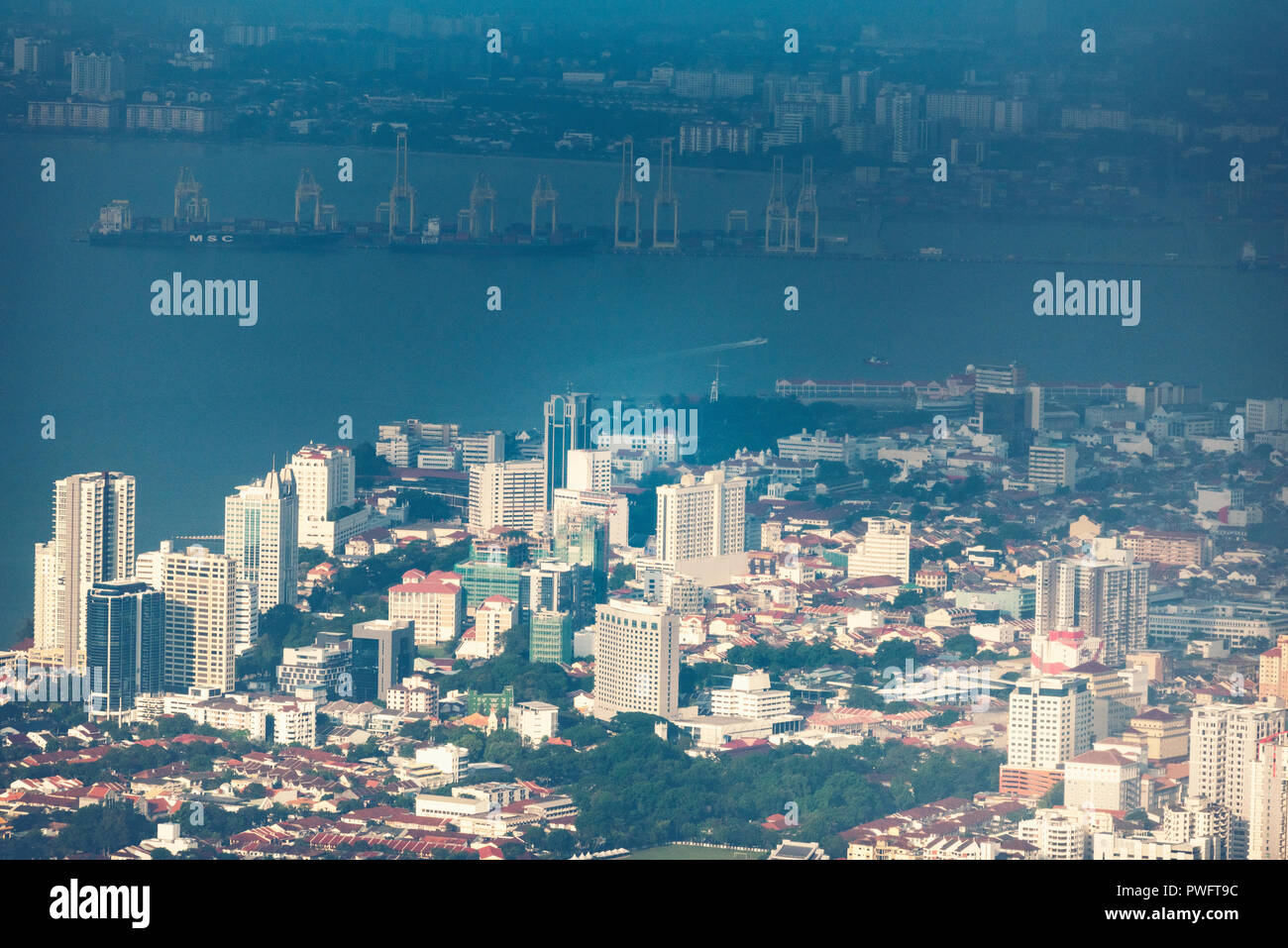 Penang cityscape, view from Penang hills Stock Photo - Alamy