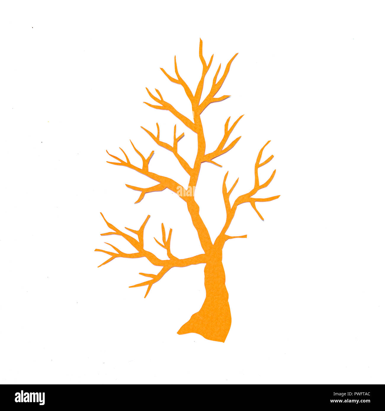 tree paper cut isolated on white background Stock Photo - Alamy