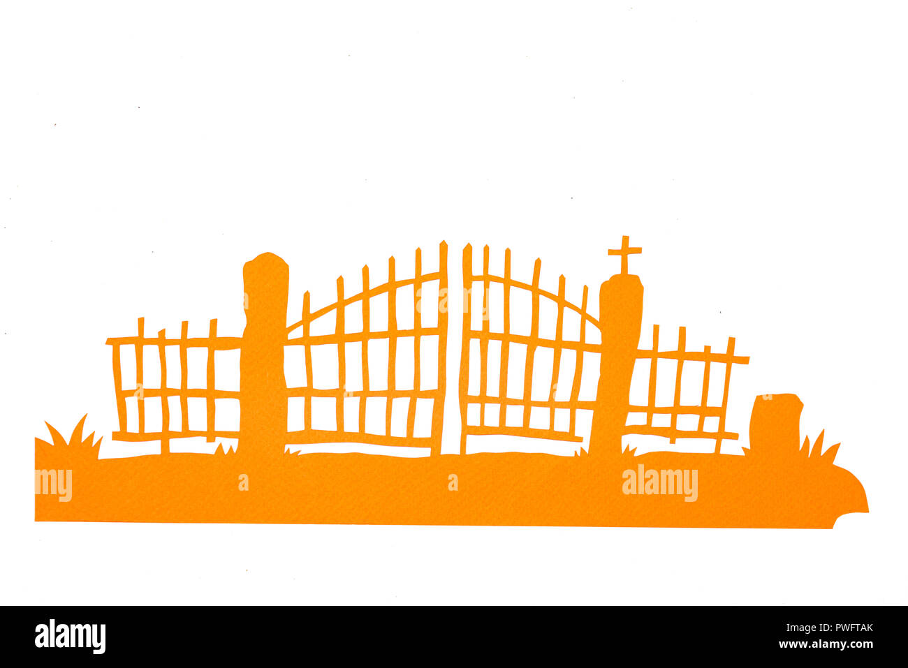 Halloween paper cut isolated on white background Stock Photo - Alamy