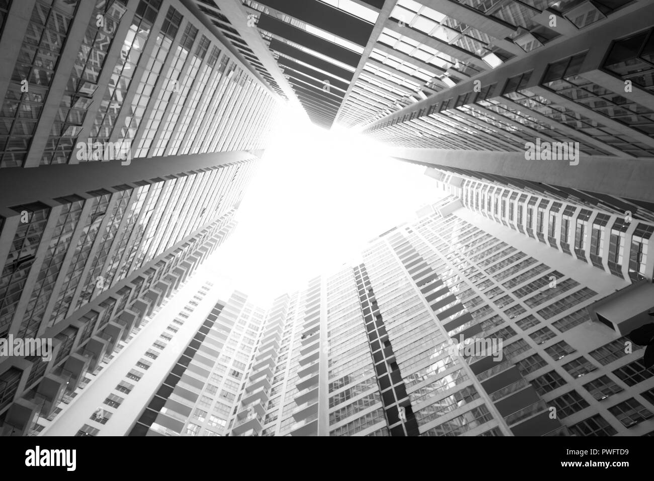 black and white view of High tower Stock Photo - Alamy
