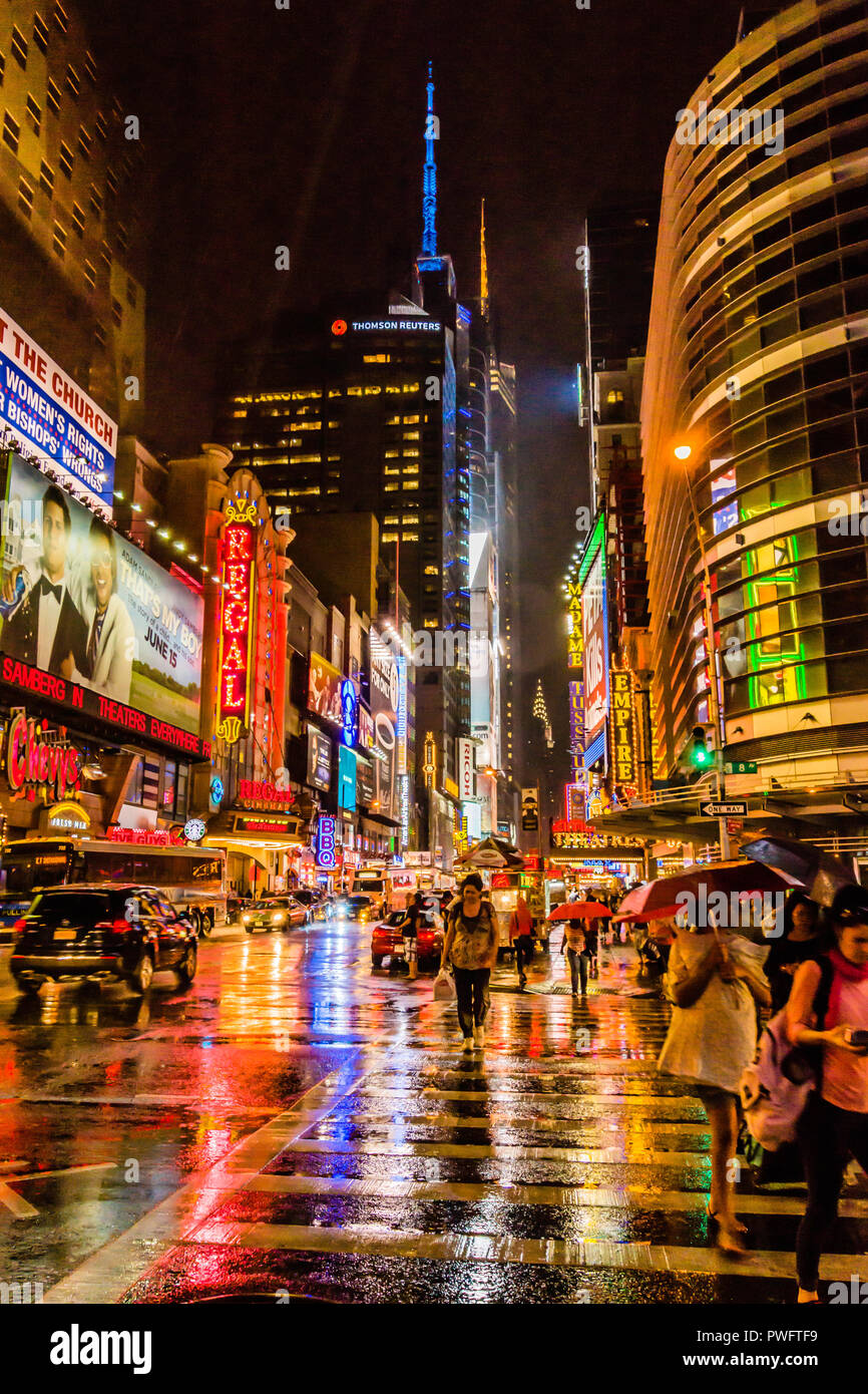 Eighth Avenue & West 42nd Street Times Square Theater District Manhattan New York, New York, USA ...