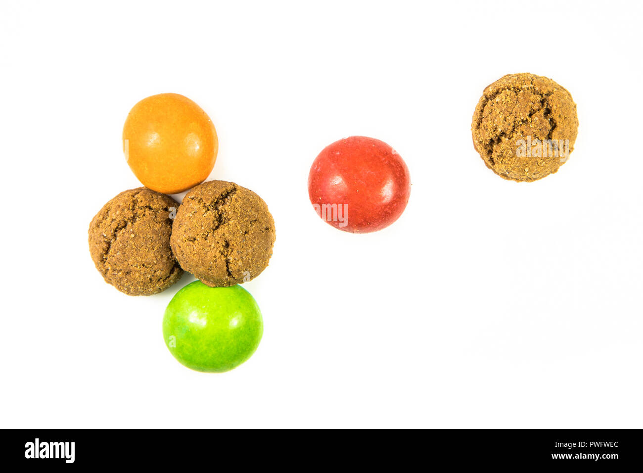Pepernoten traditional dutch treats on white background for annual ...