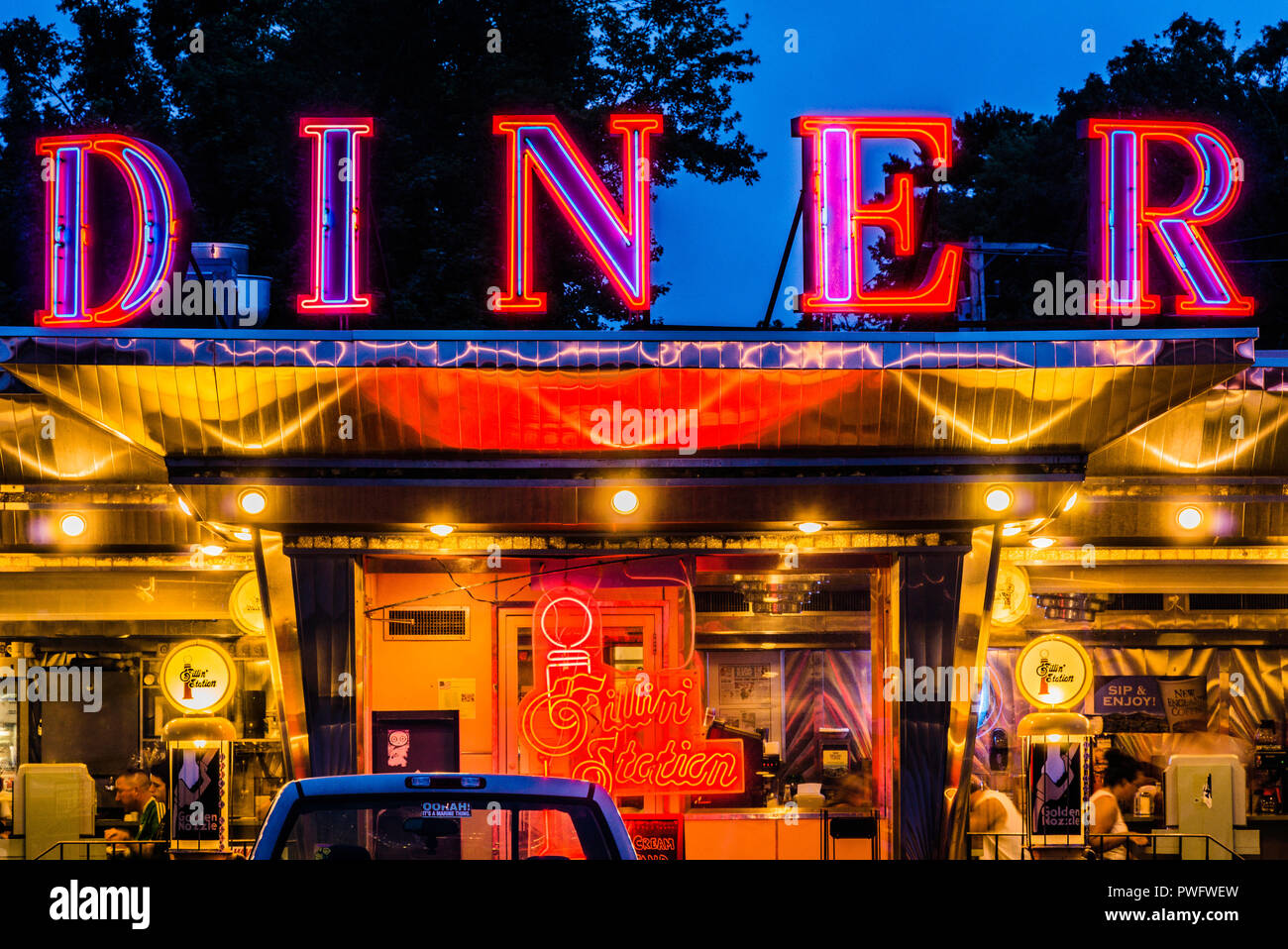 Whately Diner Fillin’ Station Whately, Massachusetts, USA Stock Photo ...
