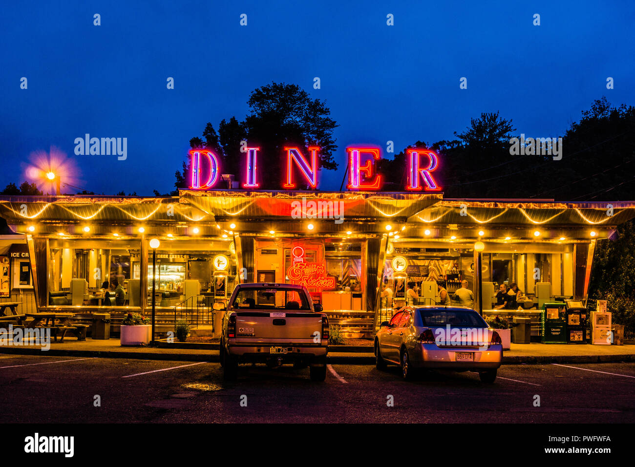 Whately Diner Fillin’ Station Whately, Massachusetts, USA Stock Photo ...