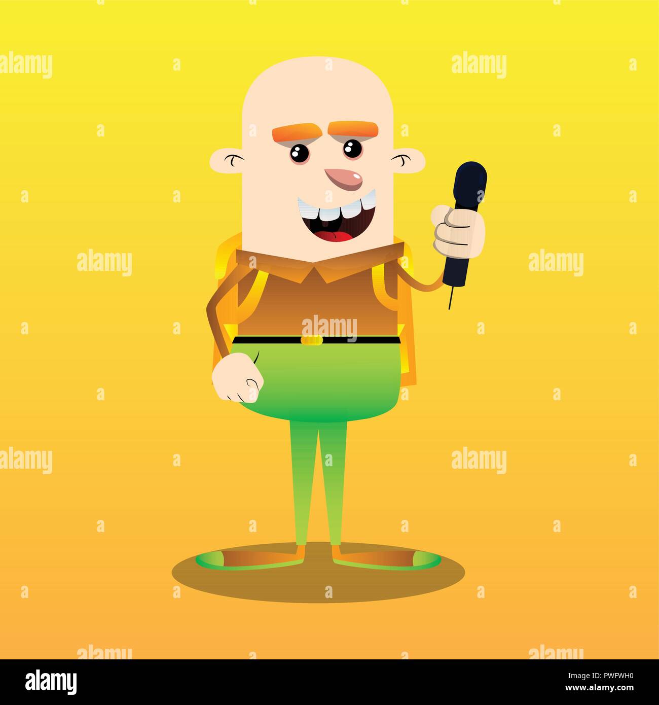 Hand Holding The Mic Stock Vector Images - Alamy