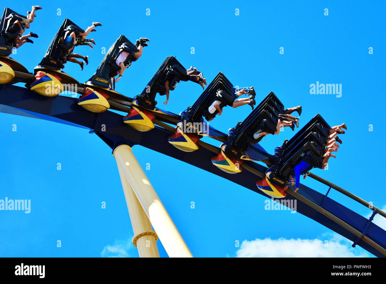 Tampa, Florida; September 29,2018.Amazing Montu Rollercoaster at Bush ...