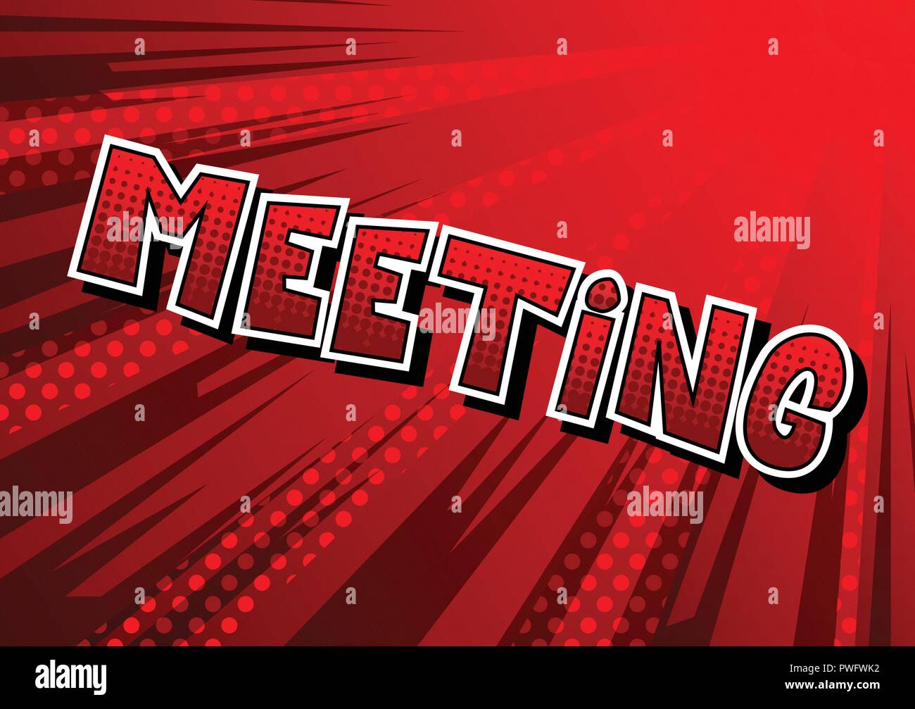Meeting - Vector illustrated comic book style phrase Stock Vector Image ...