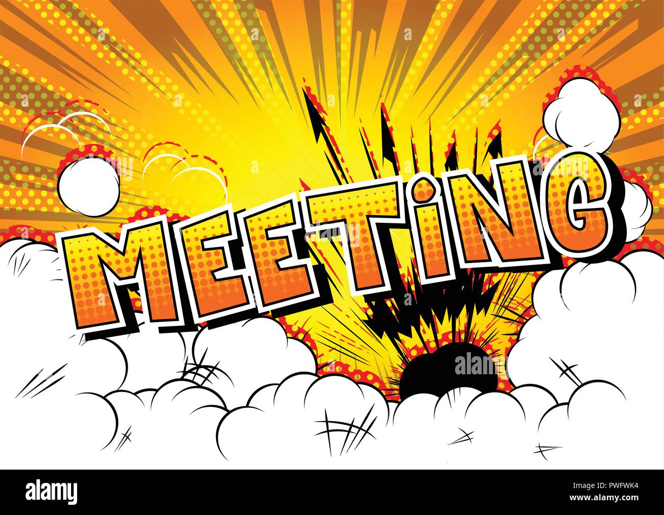 Meeting - Vector illustrated comic book style phrase Stock Vector Image ...