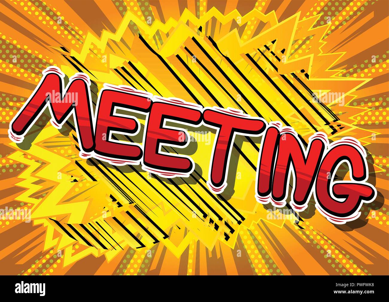 Meeting - Vector illustrated comic book style phrase Stock Vector Image ...
