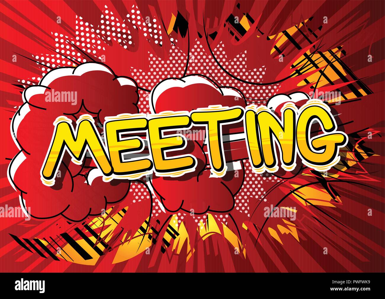 Meeting - Vector illustrated comic book style phrase Stock Vector Image ...