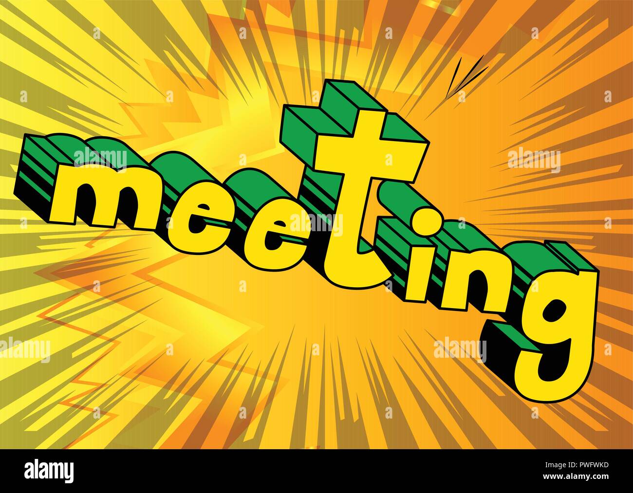Meeting - Vector illustrated comic book style phrase Stock Vector Image ...