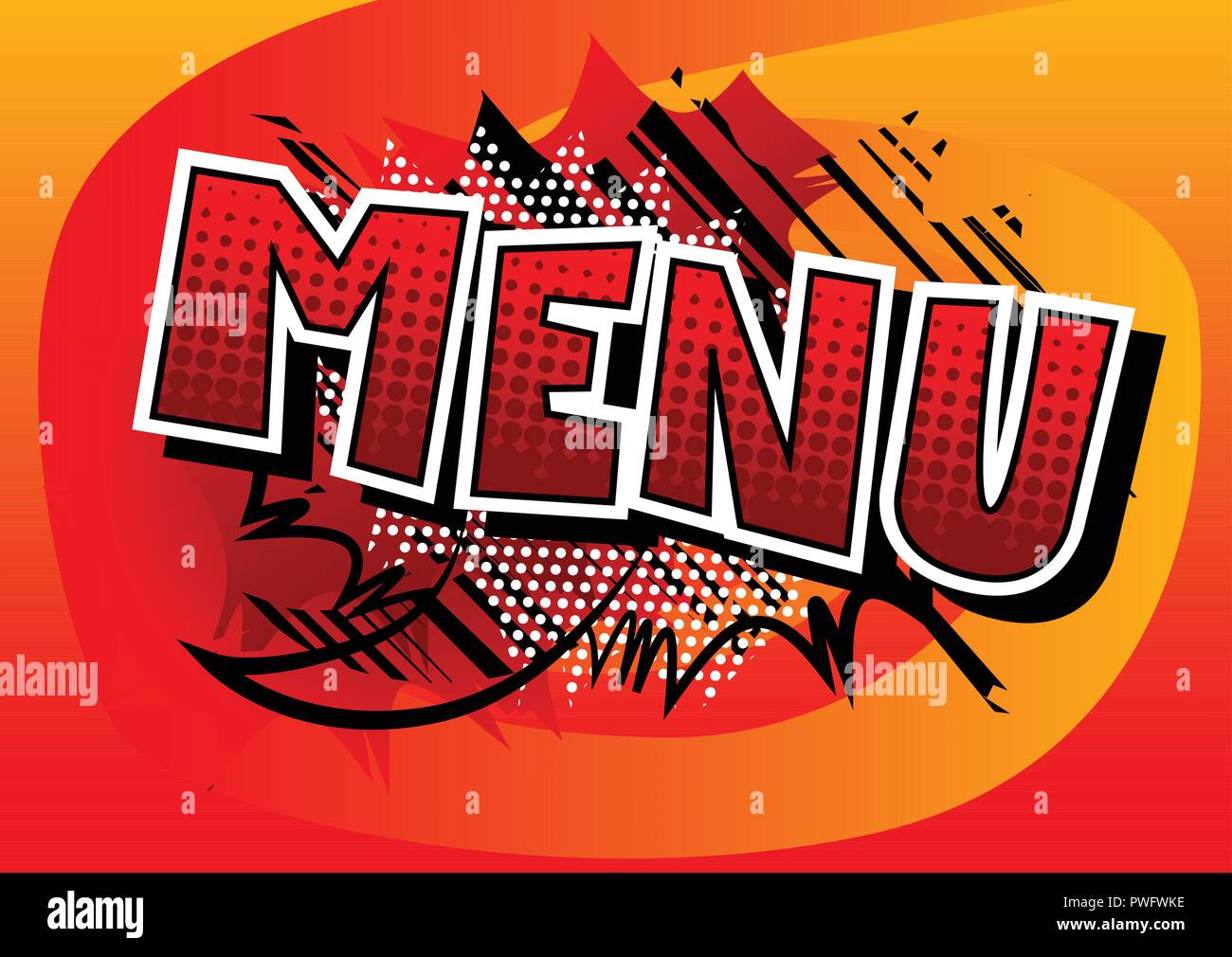 Menu - Vector illustrated comic book style phrase Stock Vector Image ...