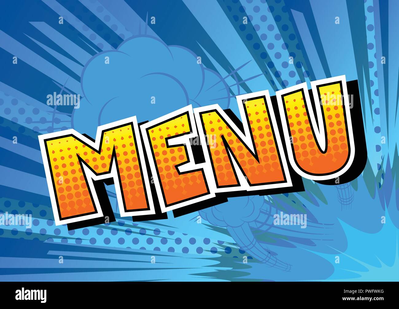 Menu - Vector illustrated comic book style phrase Stock Vector Image ...