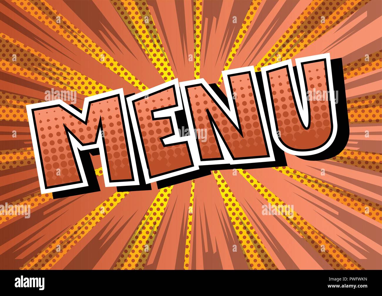 Menu - Vector illustrated comic book style phrase Stock Vector Image ...