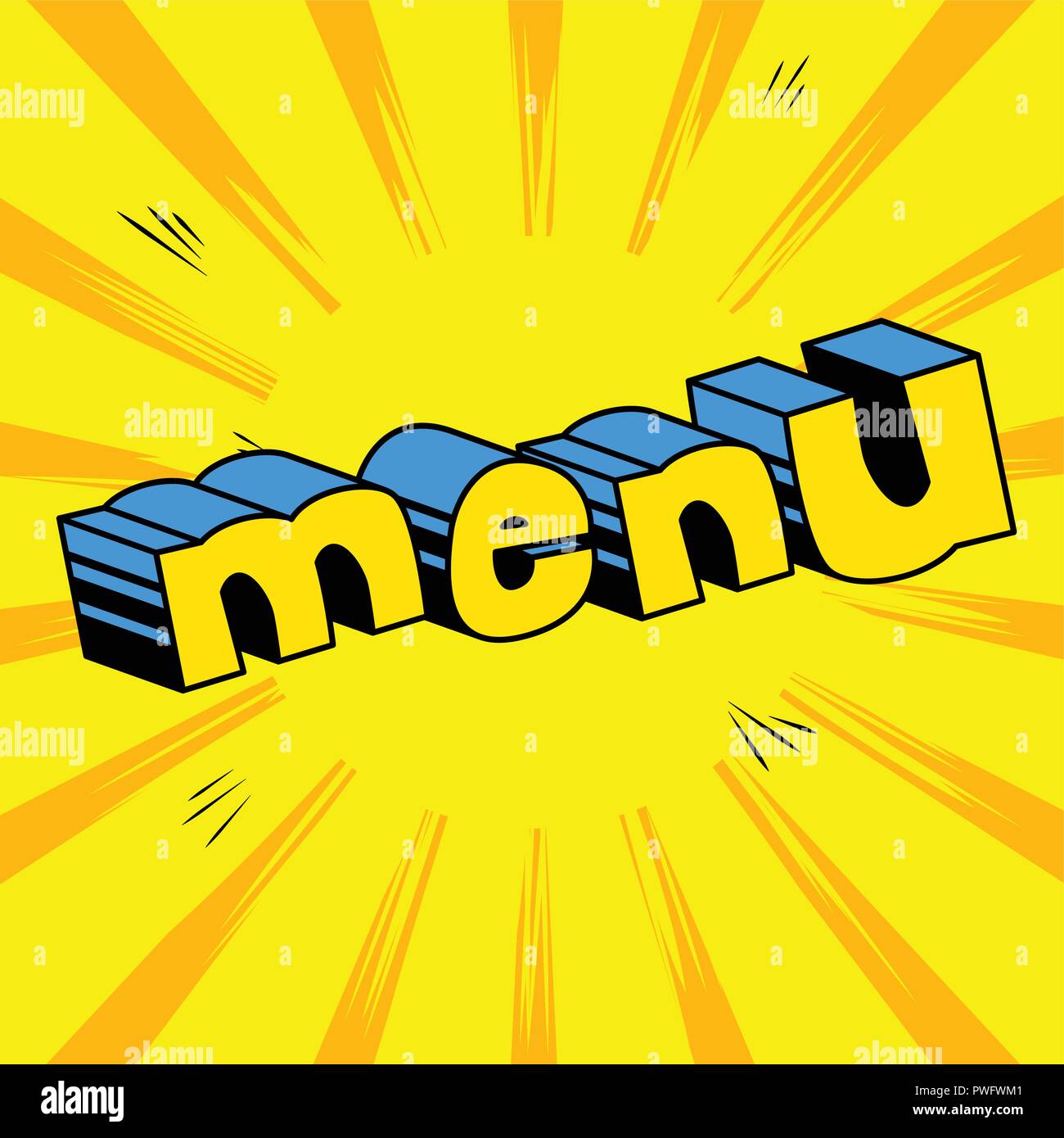Menu - Vector illustrated comic book style phrase Stock Vector Image ...
