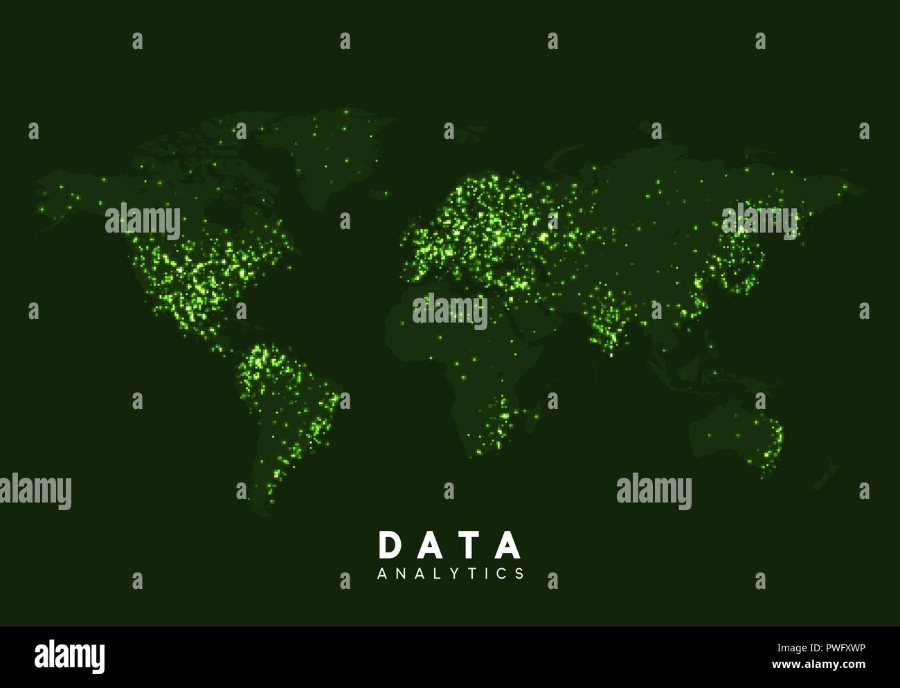 World Map Data Visualization Technology Background Vector