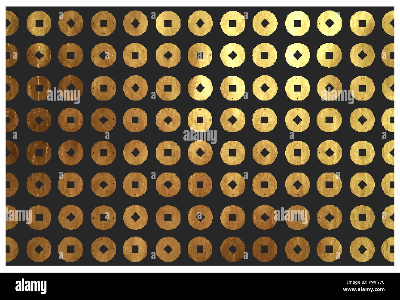 Chinese coins, background seamless pattern. Texture asian shape of ...