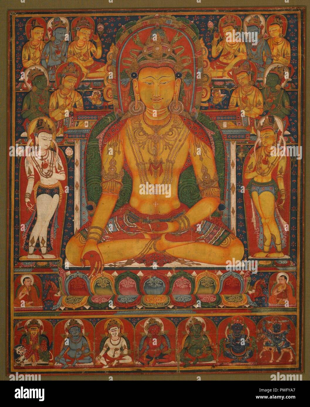 Buddha Ratnasambhava with Wealth Deities Stock Photo - Alamy