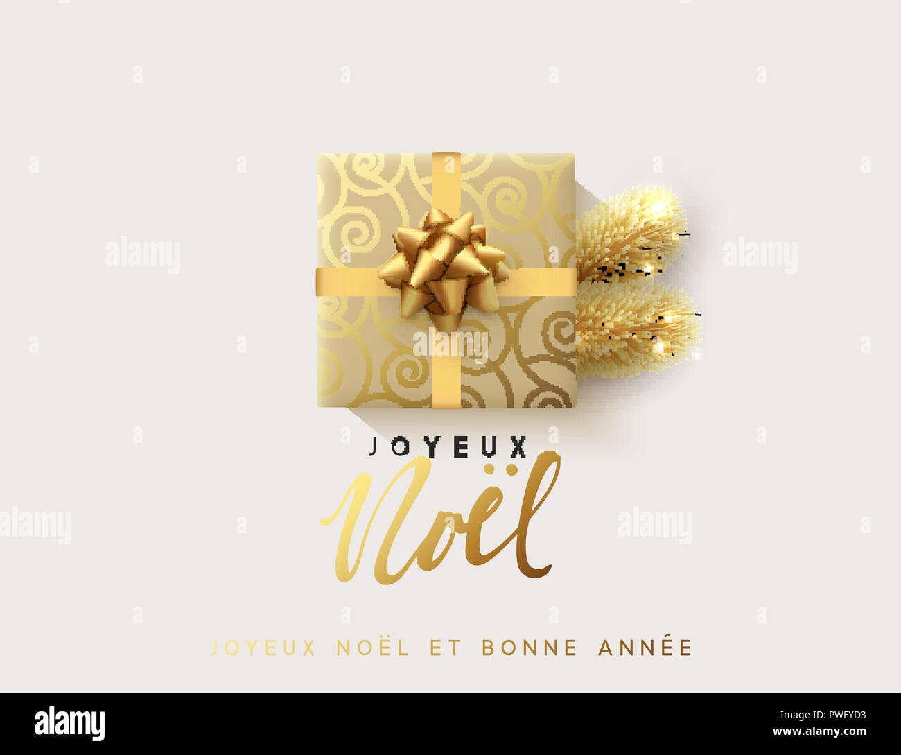 French text Joyeux Noel. Vector illustration letttering Merry Christmas ...