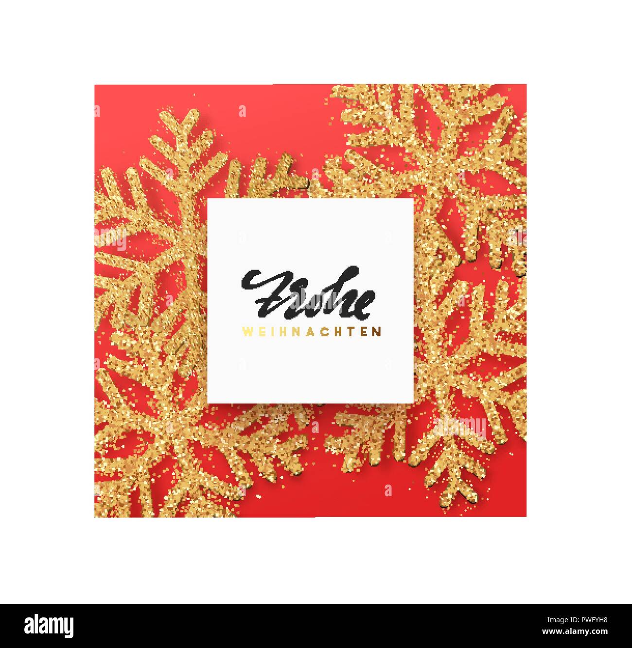 German text Frohliche Weihnachten. Christmas background with Shining ...