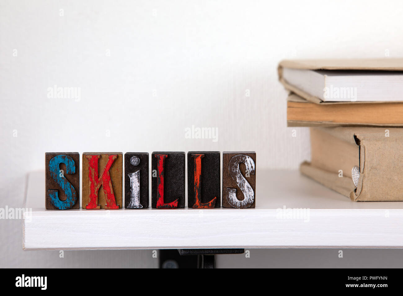 skills - word from colored wooden letters Stock Photo - Alamy
