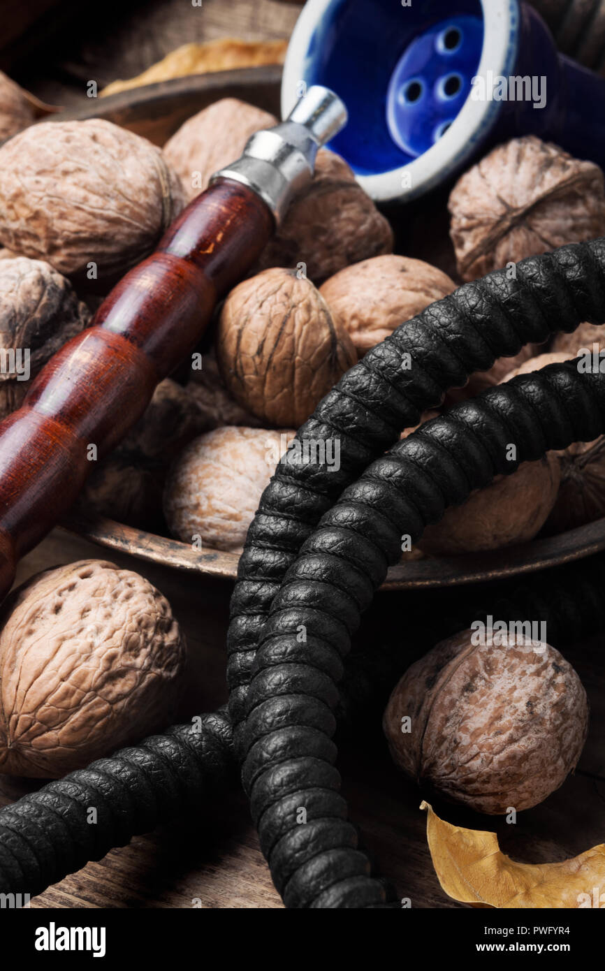 Turkish shisha hookah with flavor walnut for relax Stock Photo - Alamy