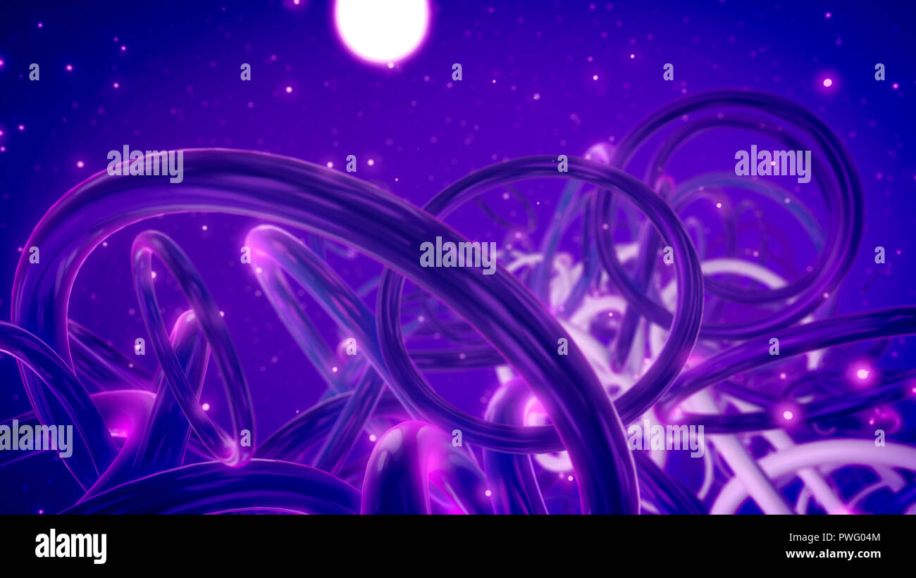 A futuristic 3d illustration of interwoven rings resembling some ...