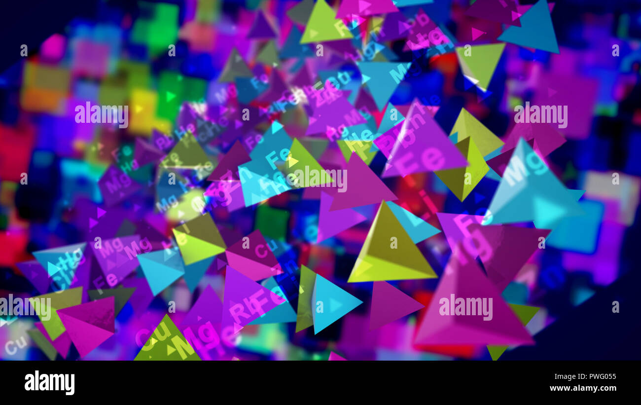 A striking 3d illustration of shining colorful pyramids with the ...