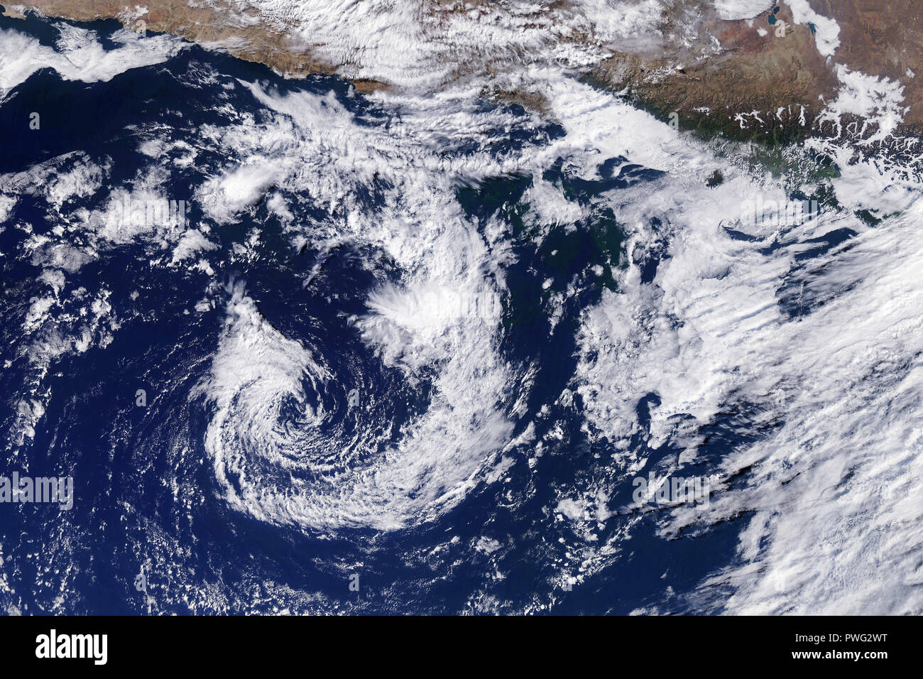 Typhoon from space. Satellite view. Elements of this image furnished by ...