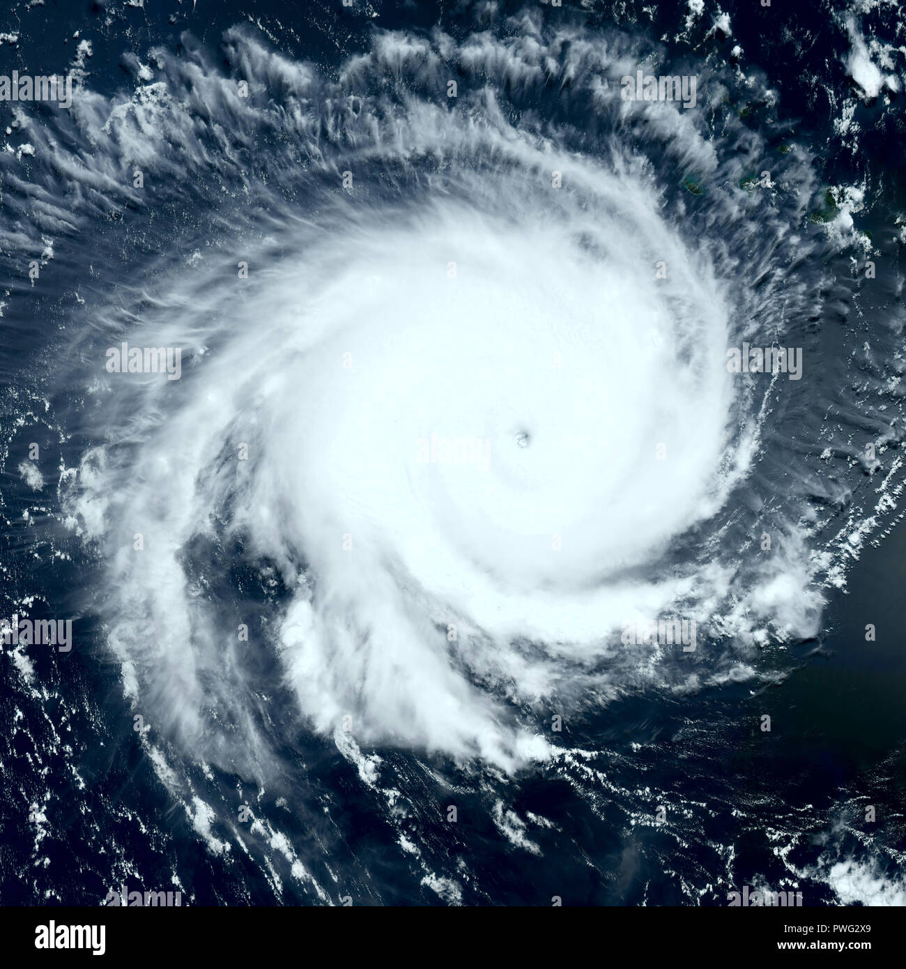 Hurricane on Earth viewed from space. Typhoon over planet Earth ...
