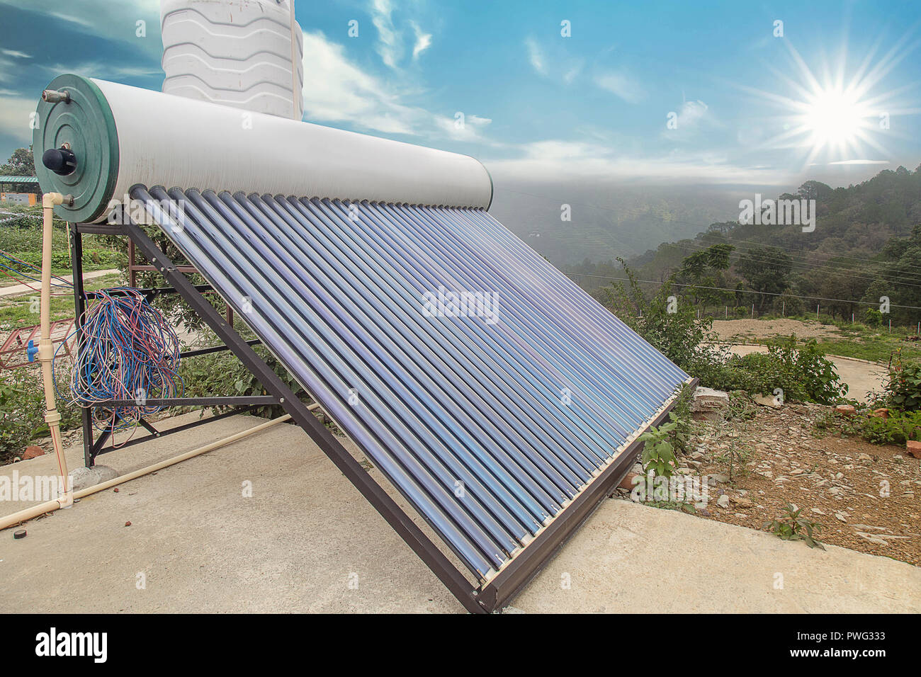 Evacuated Glass Tubes - Solar Water Heater installed in Indian village ...