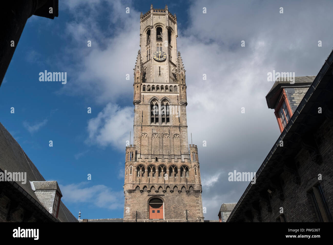 The Belfry of Bruges, a medieval tower and prominent landmark in the ...