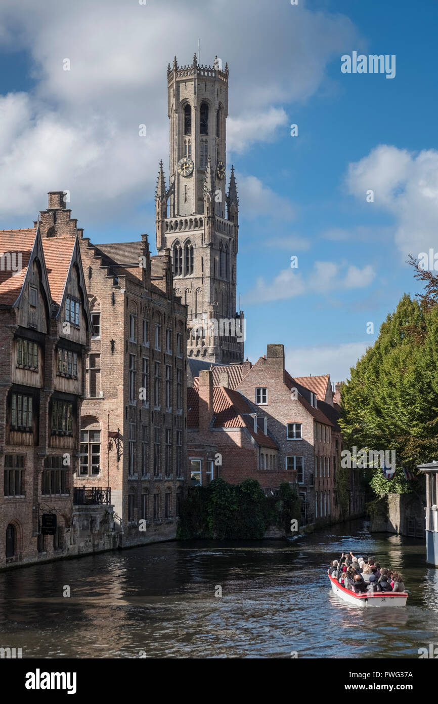 The Belfry of Bruges, a medieval tower and prominent landmark in the ...