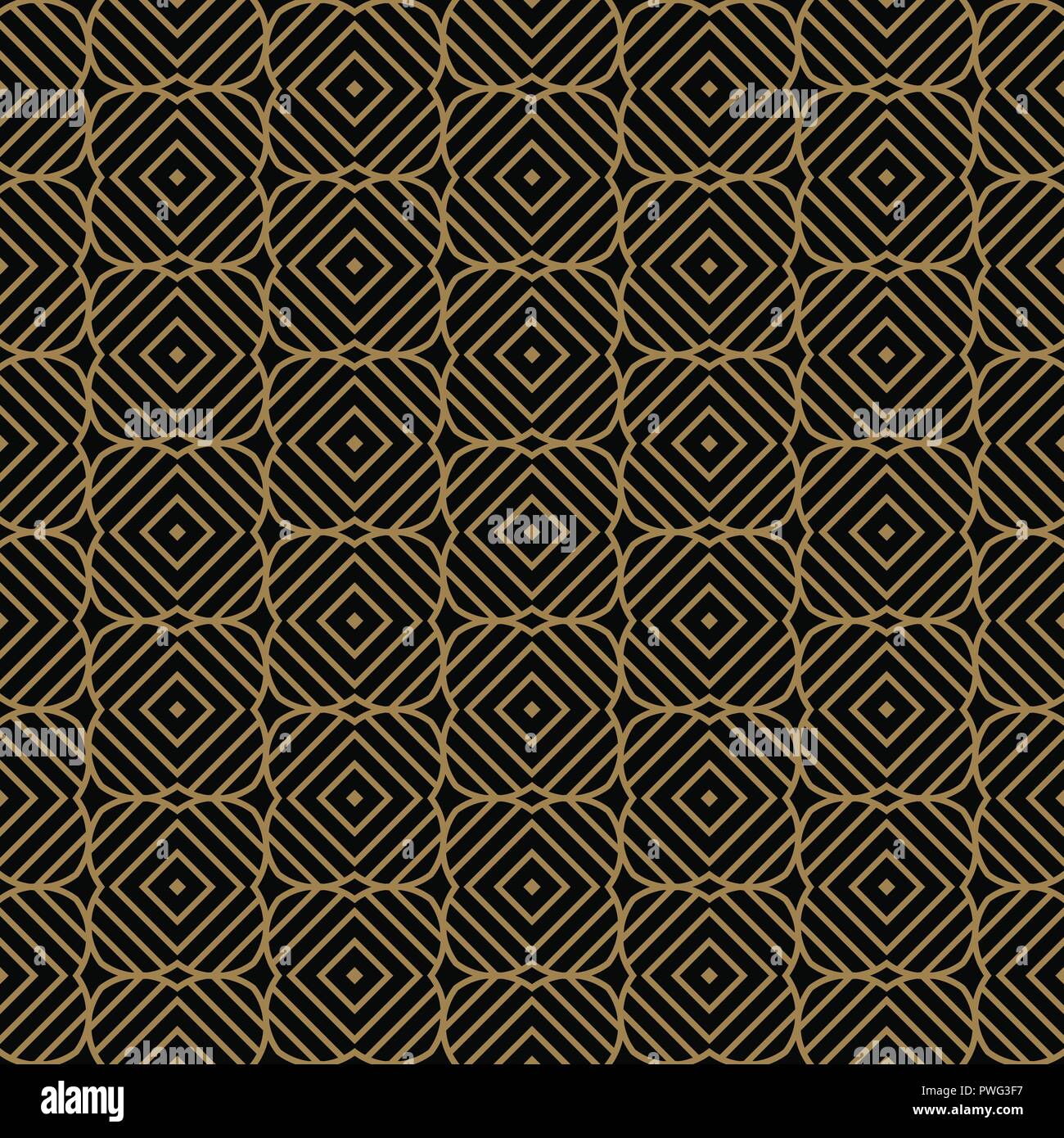 Seamless pattern with squares, black gold diagonal braided striped ...
