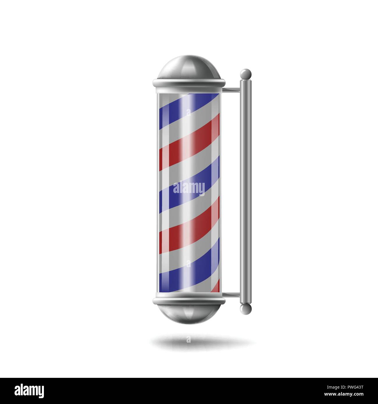 realistic Barber pole isolated on white background Stock Vector Image ...