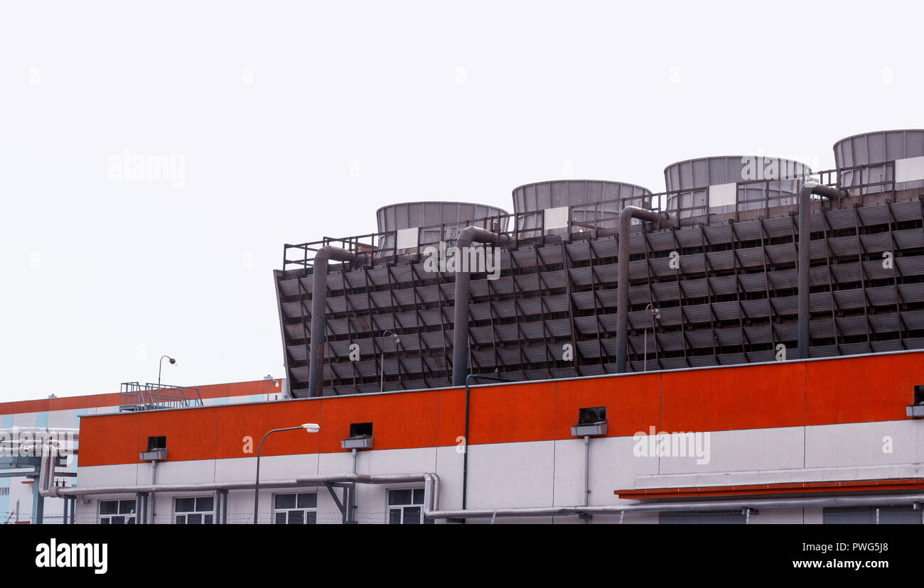 Modern bleached pulp sulphate processing plant, pollution Stock Photo ...