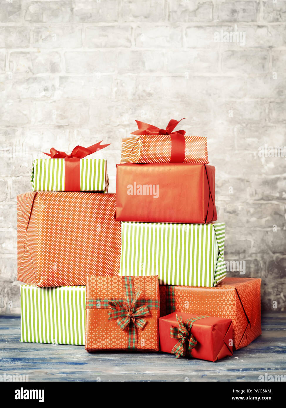 Many gift boxes hi-res stock photography and images - Alamy
