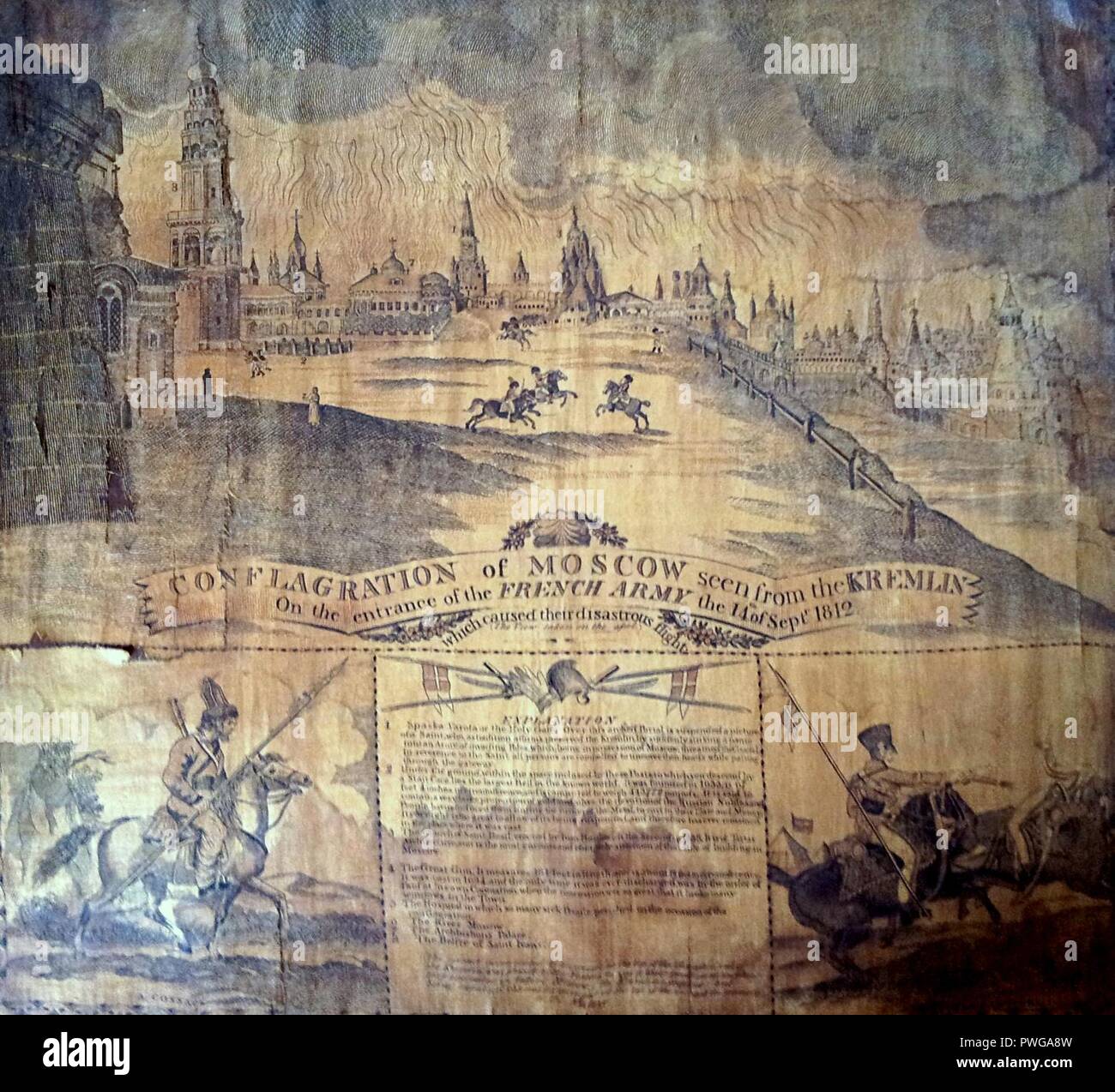 Burning of Moscow 1812 - Bandana 01 Stock Photo - Alamy