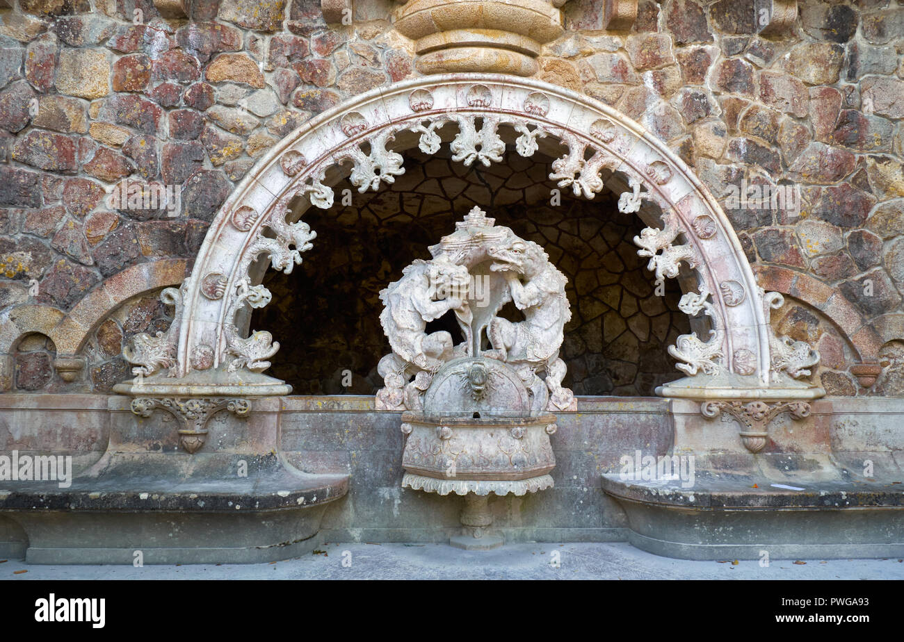 The fountain statues of the dragons at the portal of the Guardians ...