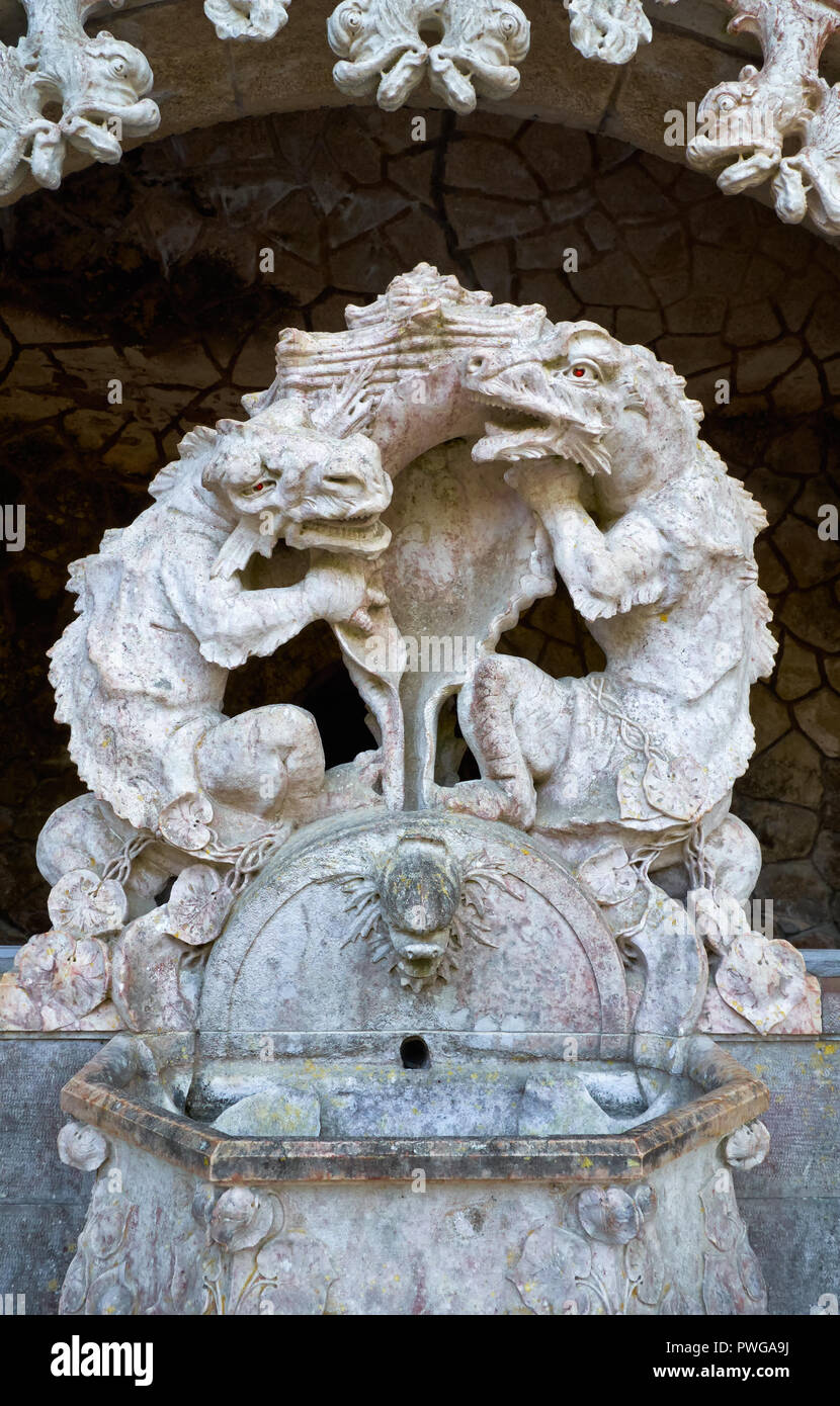 The fountain statues of the dragons at the portal of the Guardians ...
