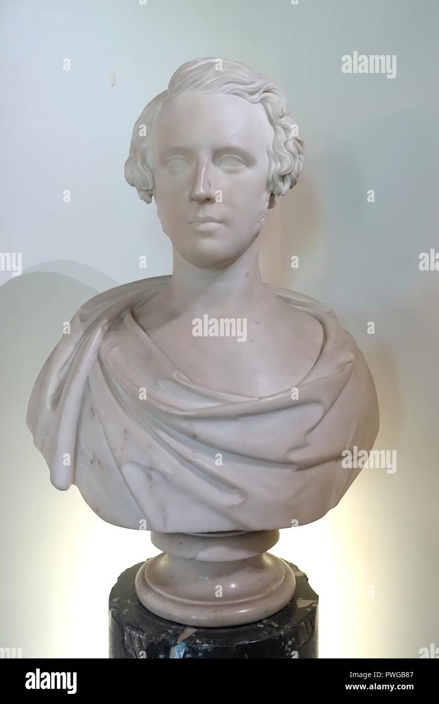 Bust - Entrance Hall - Harewood House - West Yorkshire, England Stock ...