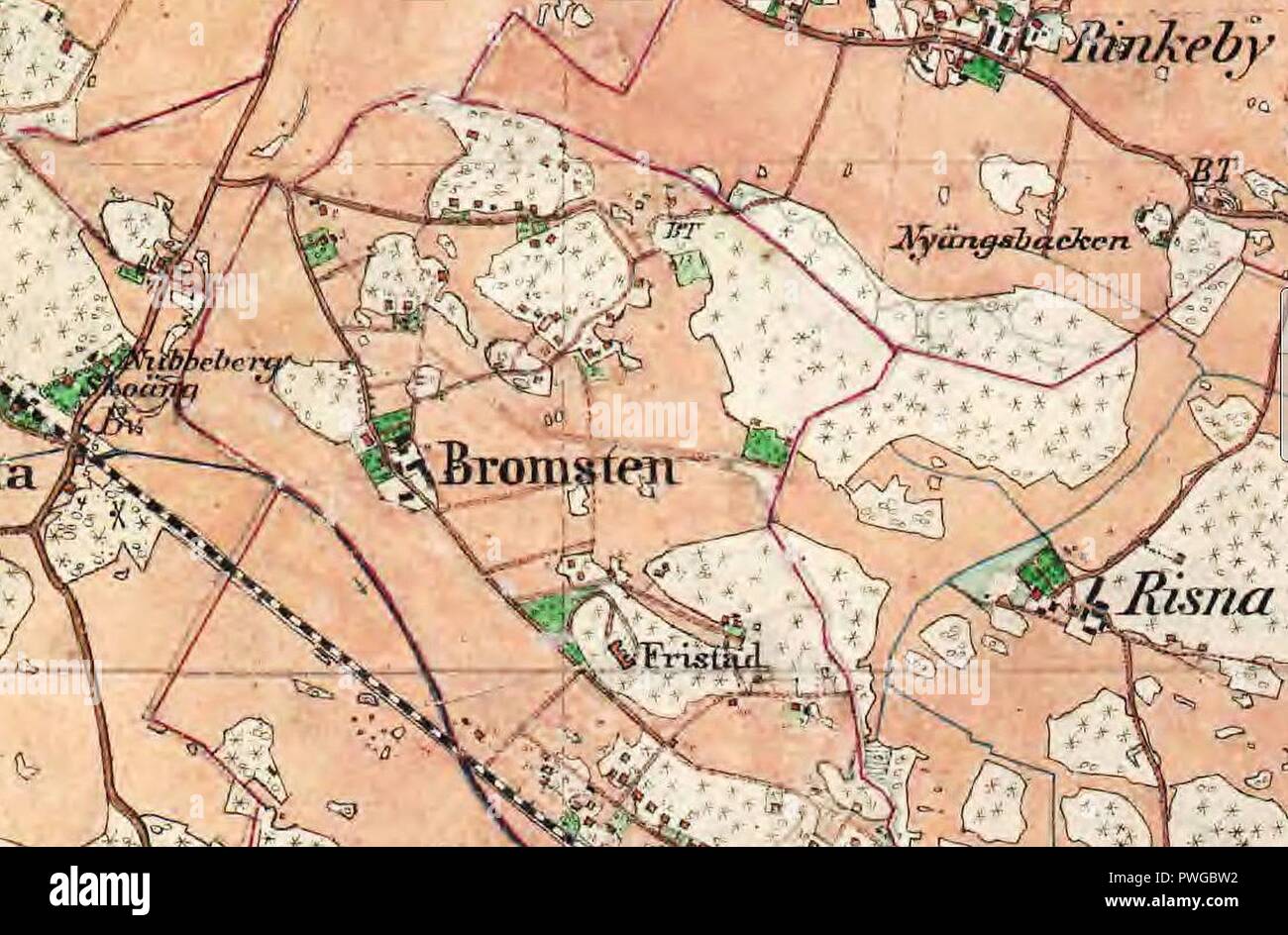 Bromsten karta 1900 Stock Photo - Alamy