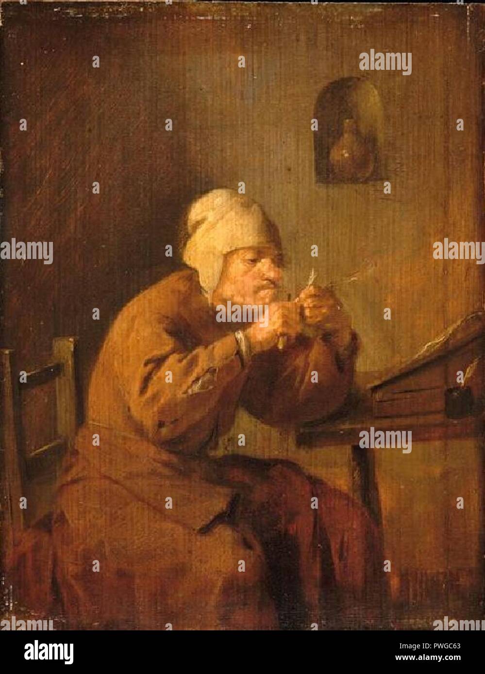 Adriaen Brouwer – The quill sharpener Stock Photo - Alamy