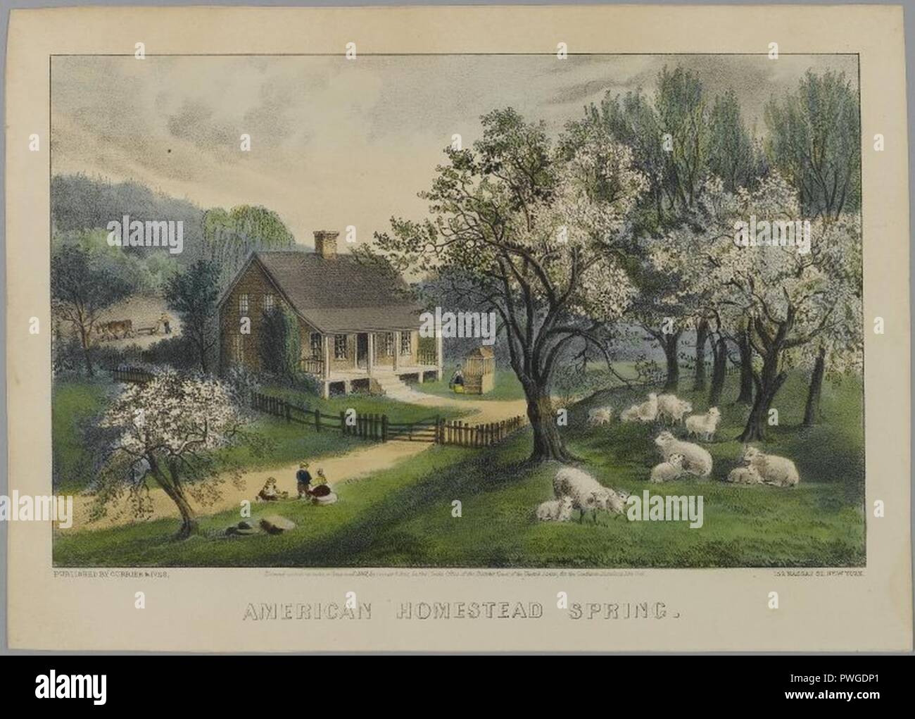 American homestead spring currier ives hi-res stock photography and ...