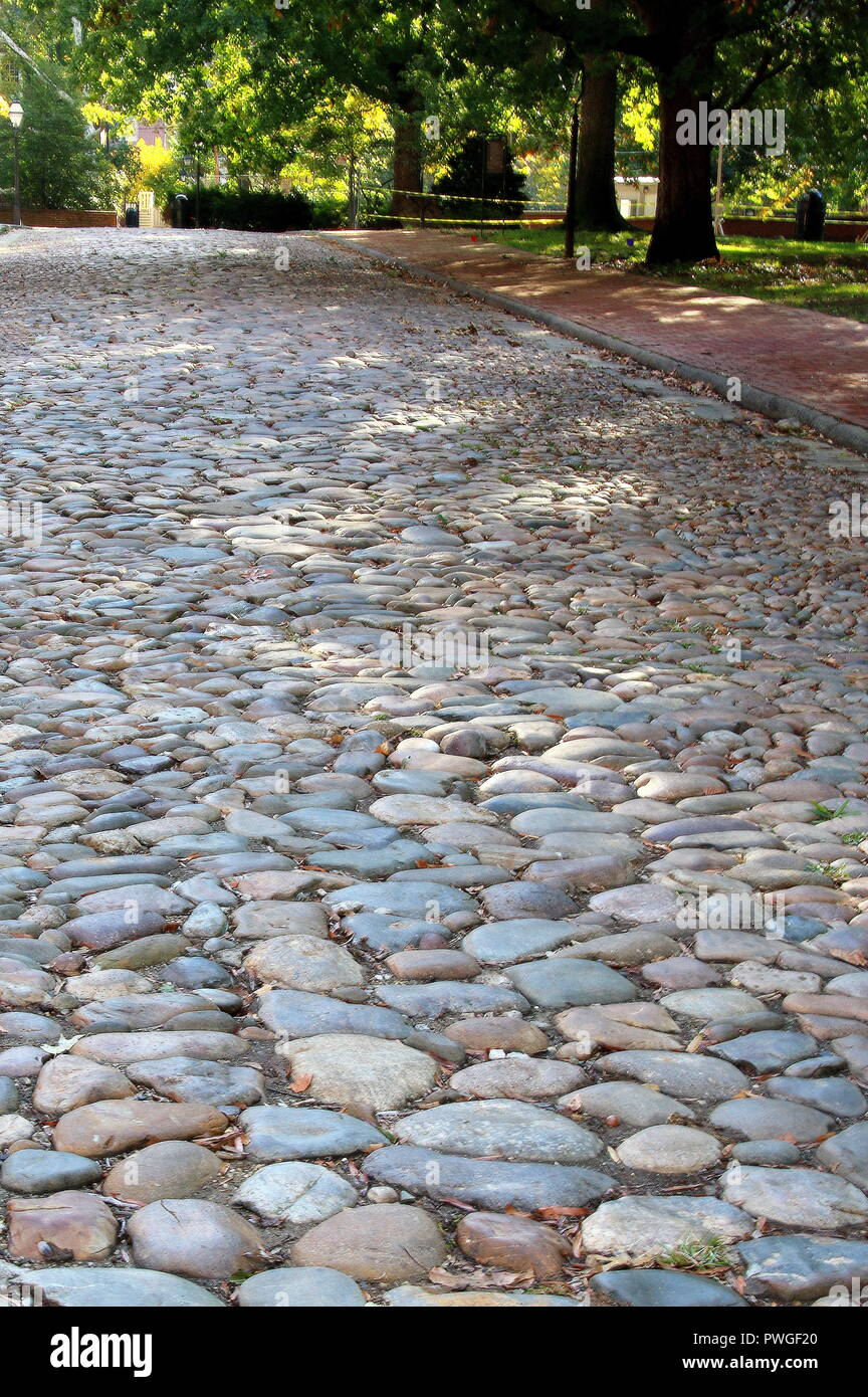 The cobblestone street in historic Philadelphia Stock Photo - Alamy